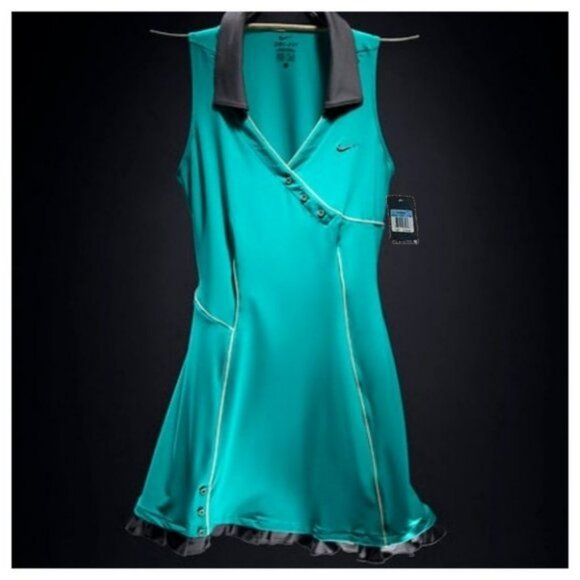 Nike | Dresses | Nwt Nike Maria Sharapova Blue Tennis Dress Ruffled ...